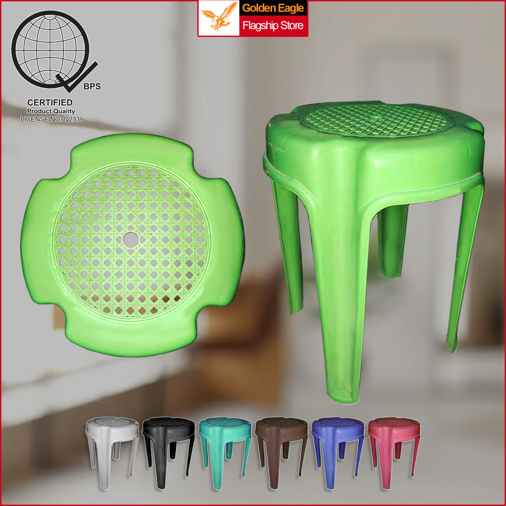 Golden Eagle Monoblock Chair Round Stool Plastic Chair Plain Stackable ...