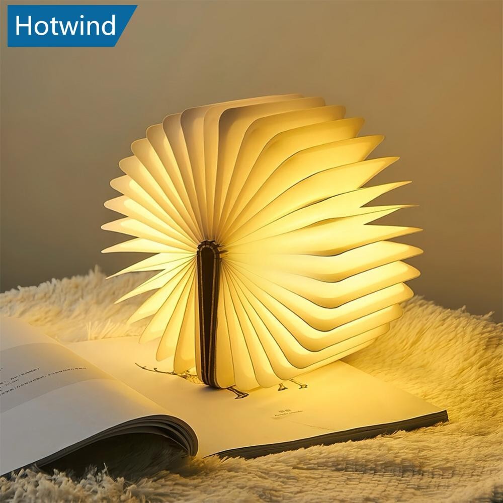 HW LED Wooden Book Light 3D Creative LED Book Lamp Rechargeable ...