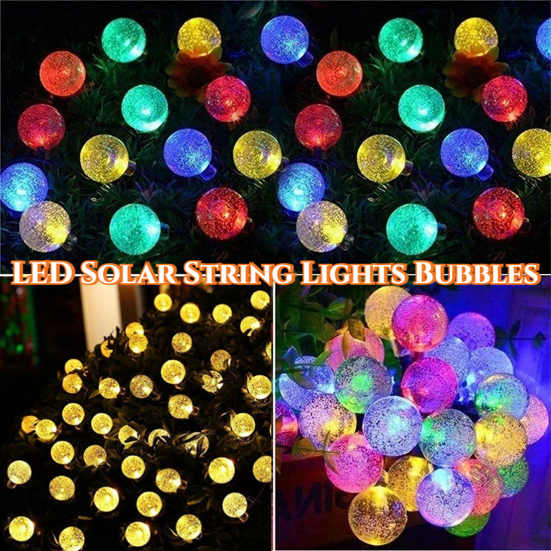 Outdoor Solar String Lights Colorful Gradient Lights Home Park ...