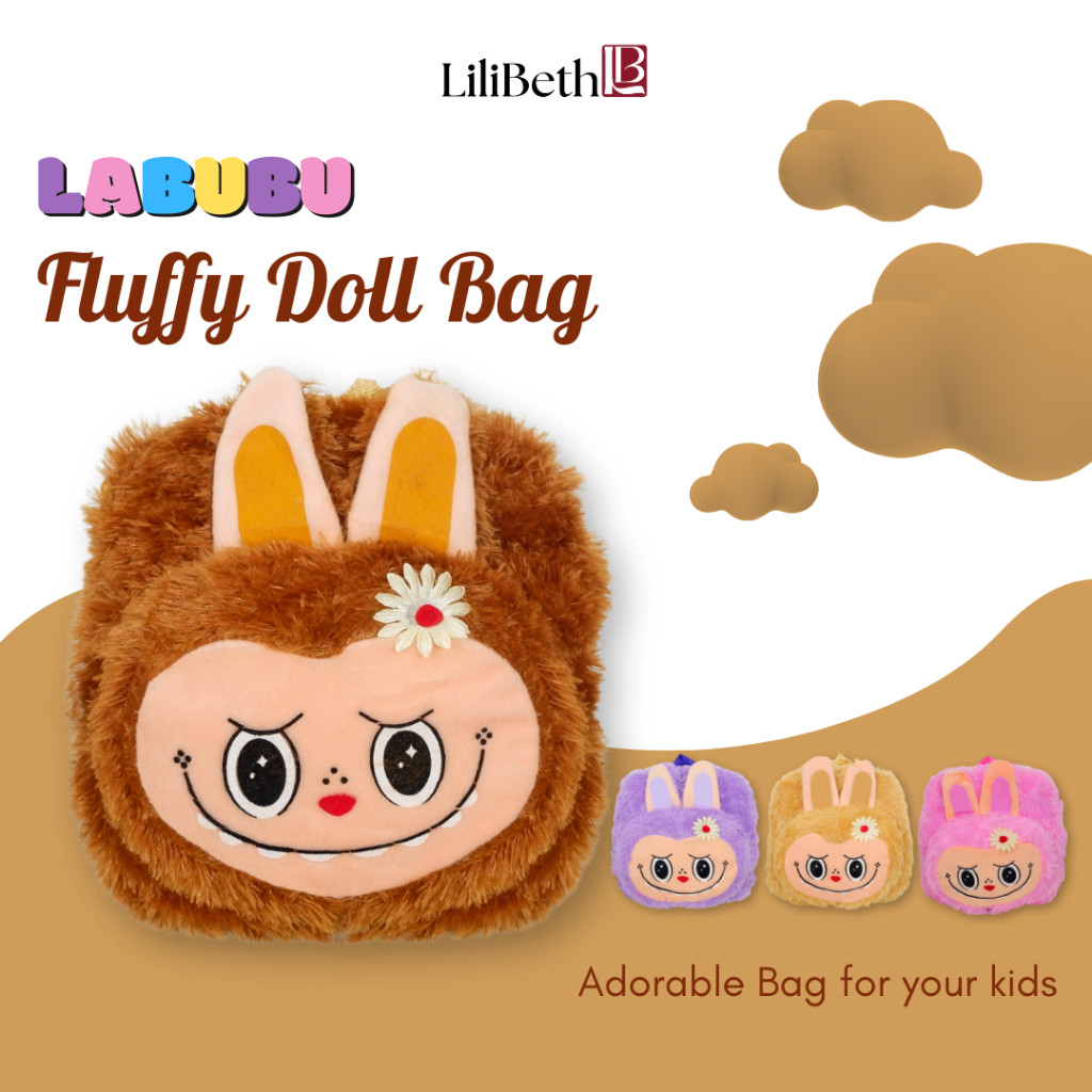 Labubu Fur Doll School Backpack for Girls Lilibeth BBB Series Backpack ...
