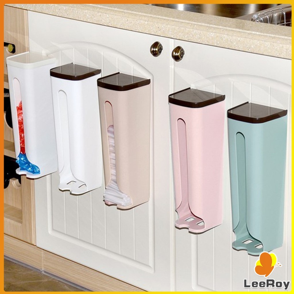 LRY Plastic Bag Dispenser Wall-Mounted Grocery Trash Bag Storage Box ...