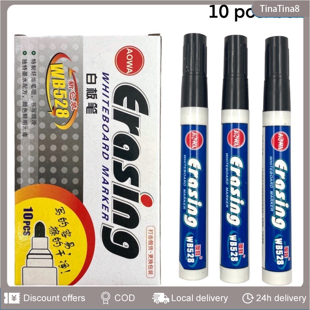 Whiteboard Marker (10pcs) Erasing Whiteboard Marker Black Ink ...
