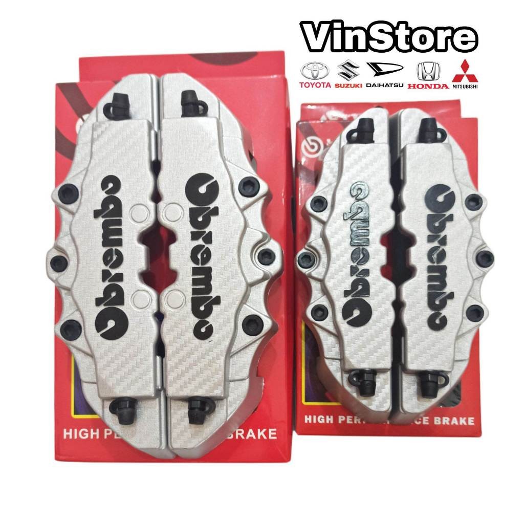 Silver Carbon Car Disc Brake Caliper Brake Cover | Shopee Philippines