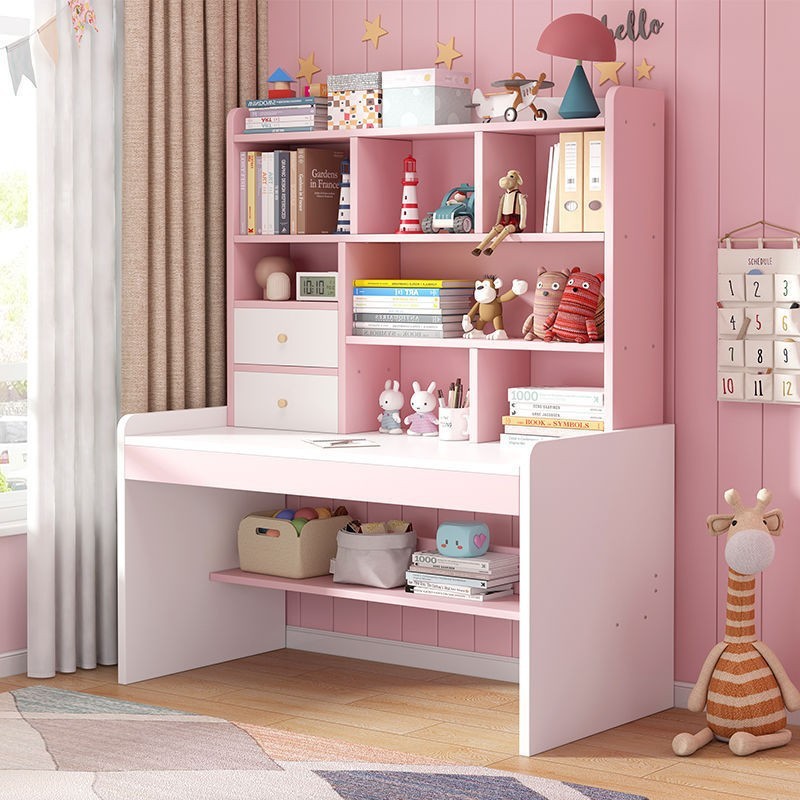 Desk Bookshelf Integrated Table Home Elementary School Student Bedroom ...