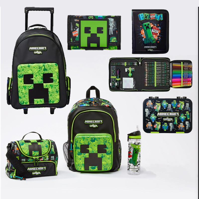 Australia Smiggle School Bag Minecraft Series Burden-Reducing Backpack ...