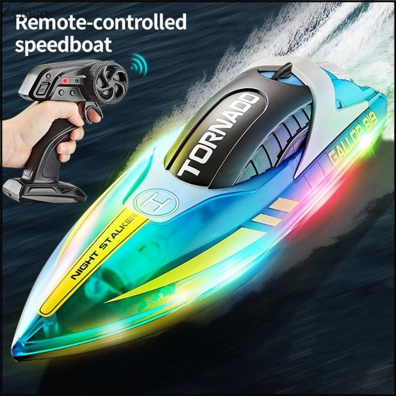 Zein Speed Boat Remote Control Boat Toy Powerful Model Ship Kids ...