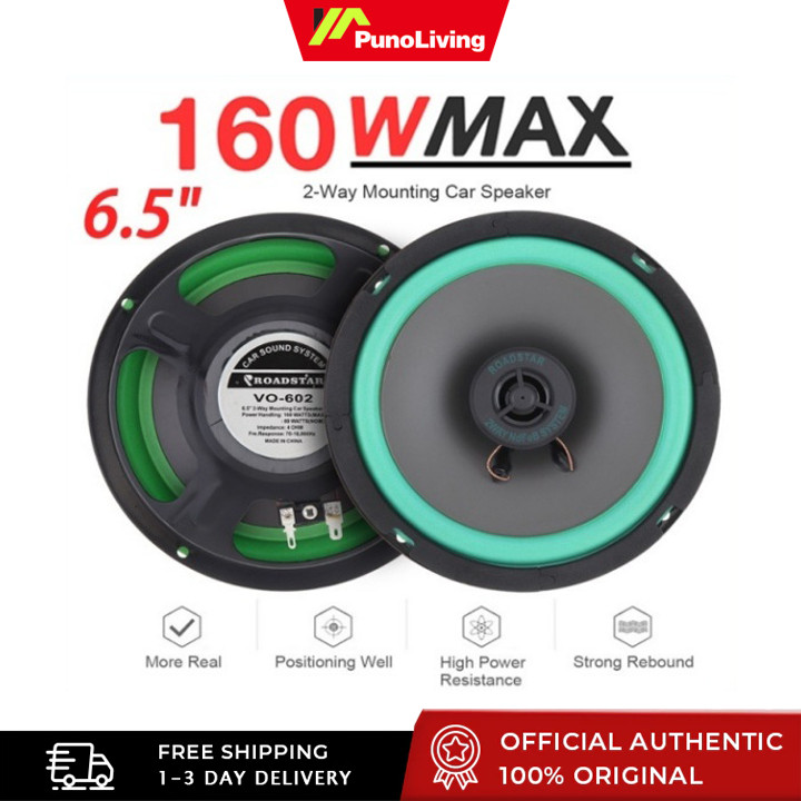 6.5" Car Speaker 2 Way Subwoofer Speaker Music Player HiFi Coaxial Full ...