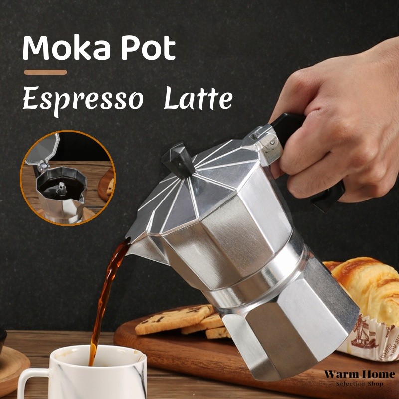 150/300ml Moka Pot Italian Top Coffee Maker Moka Aluminum Espresso ...