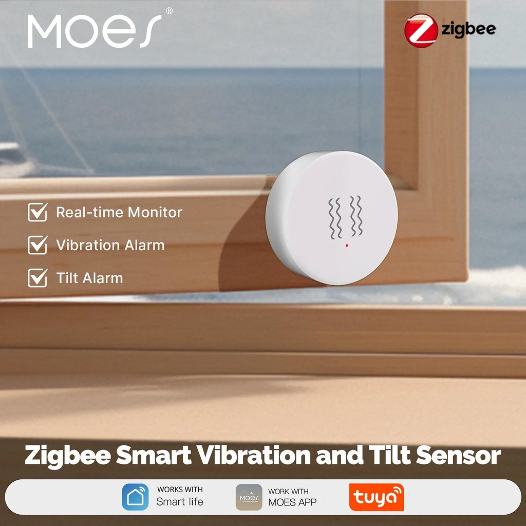 MOES Tuya Zigbee Smart Vibration Tilt Sensor XYZ Axis Detection Motion ...