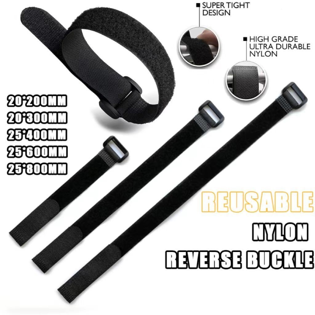 MOTUS Reusable Nylon Reverse Buckle Velcro Self-adhesive Cable Tie ...
