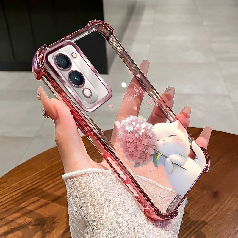 Case for VIVO Y04 4G Phone Case Lucky Cat Four Corner Silicone TPU Transparent Soft Shell XYM ...