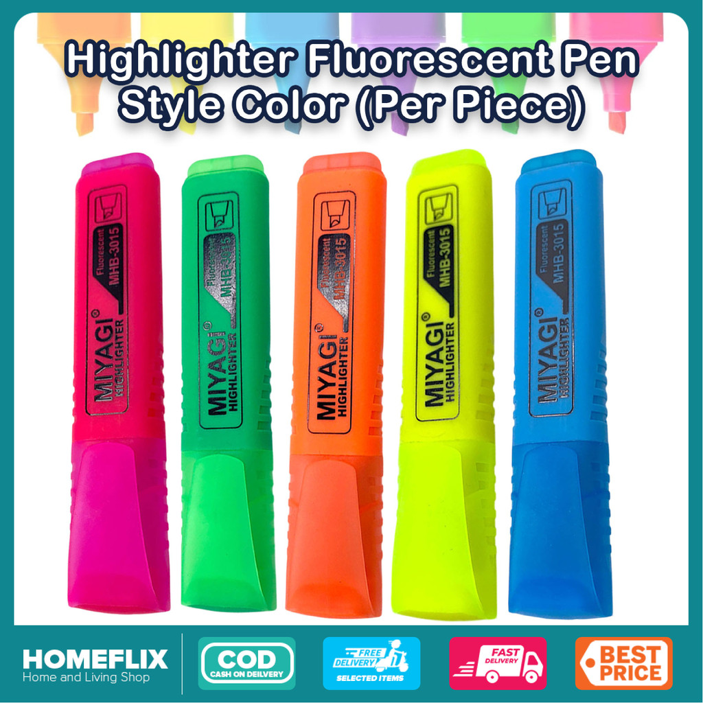 Homeflix Highlighter Fluorescent Pen Style Pastel Color Highlighter ...