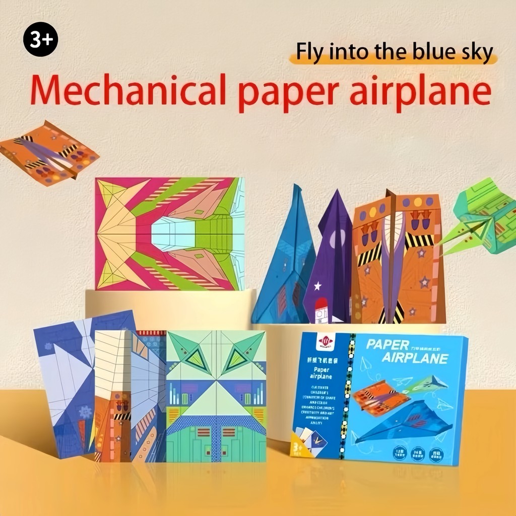 Creative Origami DIY Kit Cubic Colorful Paper Airplanes Childhood Fun ...
