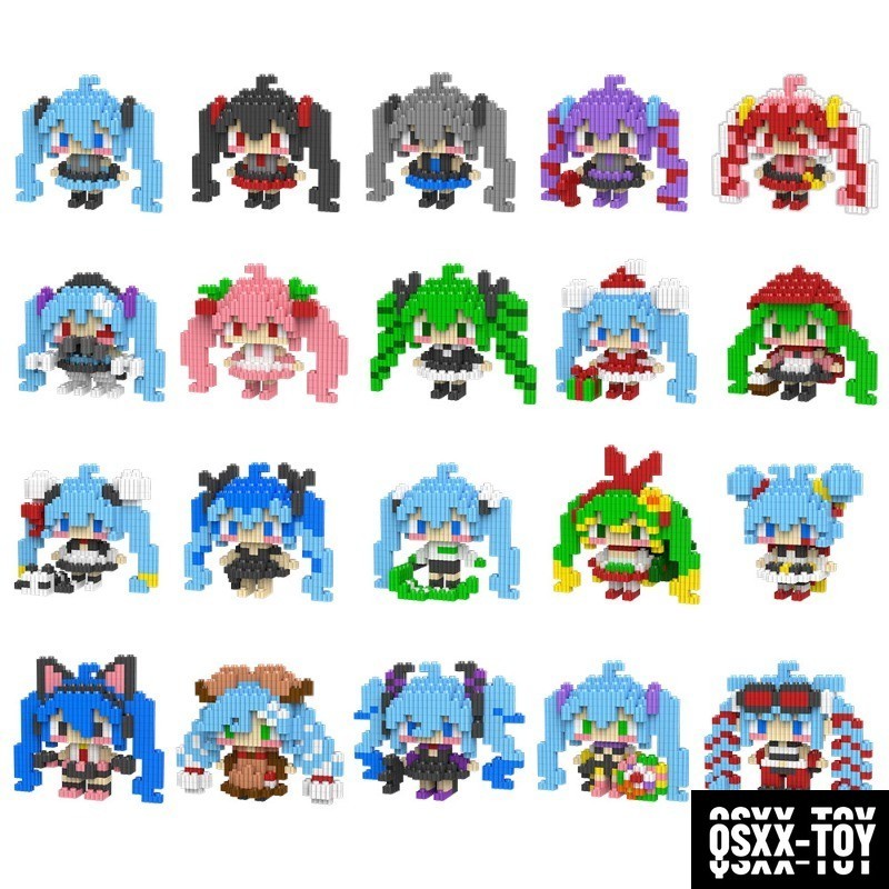 Hatsune Miku Mini Building Block Toys Action Figure Model for Kids ...