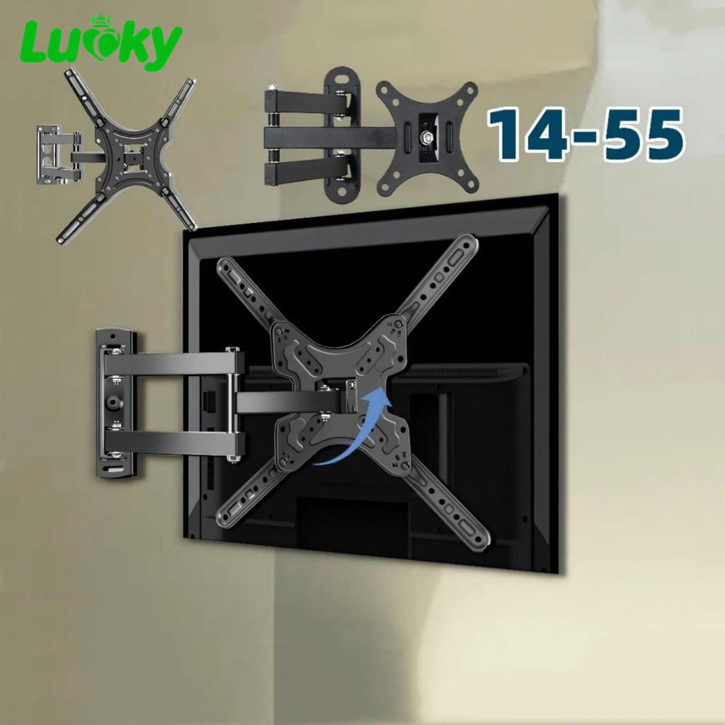 10-55 Inch Retractable TV Bracket Wall Mount TV Rack Monitor Mount ...