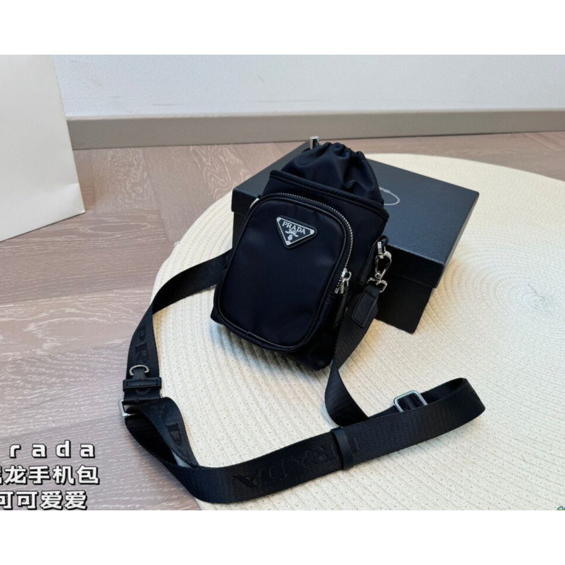 [Gift Box] Fashion prada Drawstring Mobile Phone Bag High Quality Nylon ...