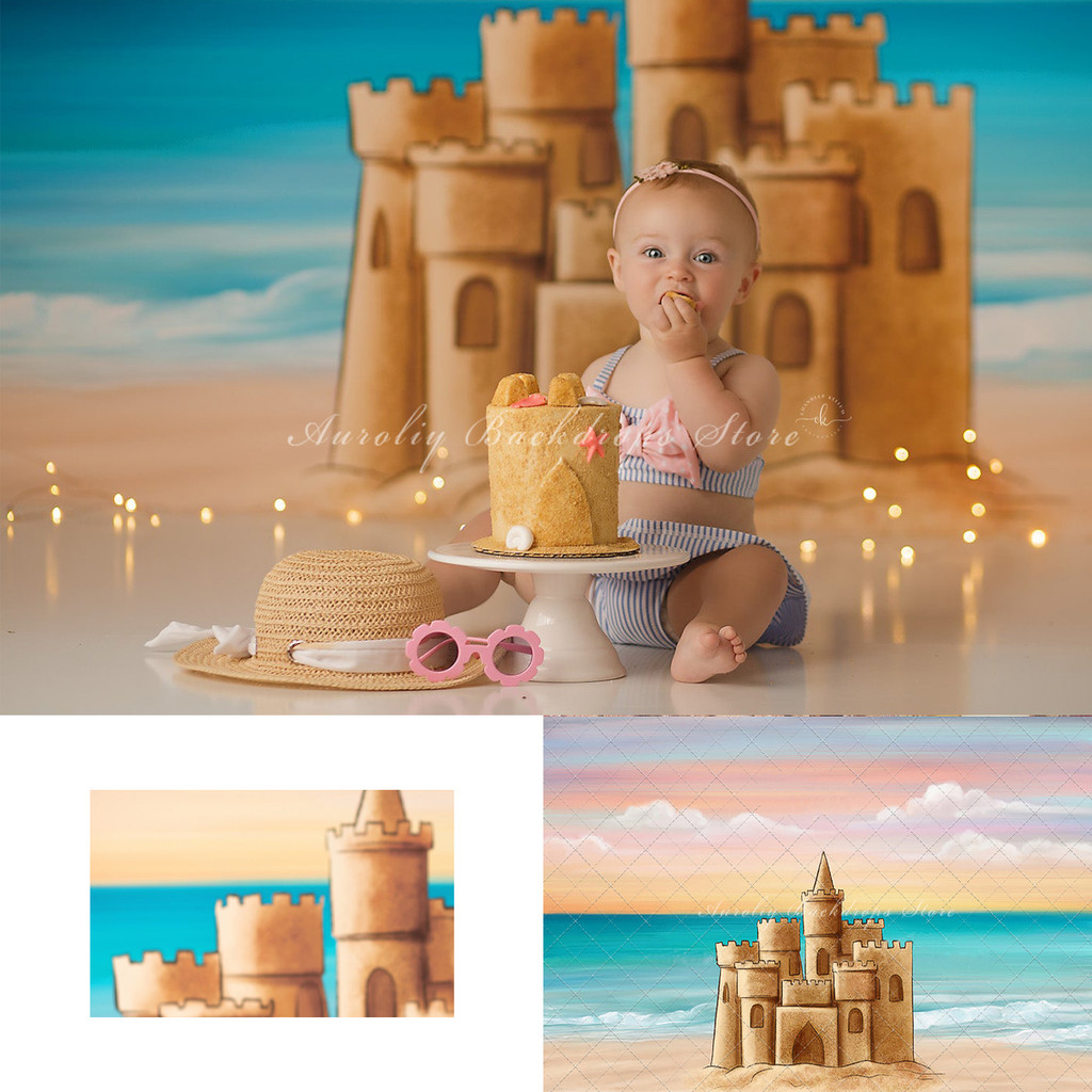 Sand Castle Seashore Backgrounds Cake Smash Kids Adult Photography ...