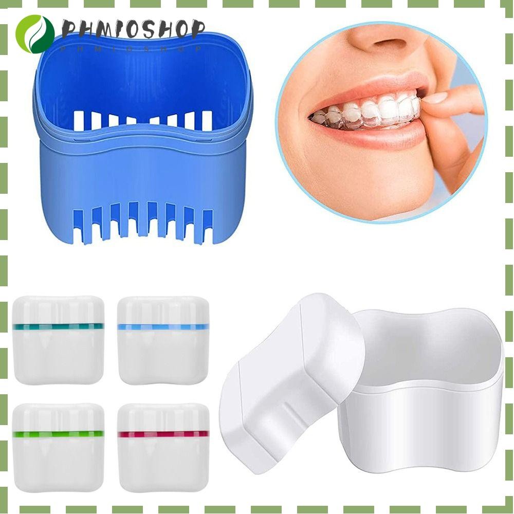 MIOSHOP Retainer , Portable Multiple Colors Denture Tray Box, Teeth ...