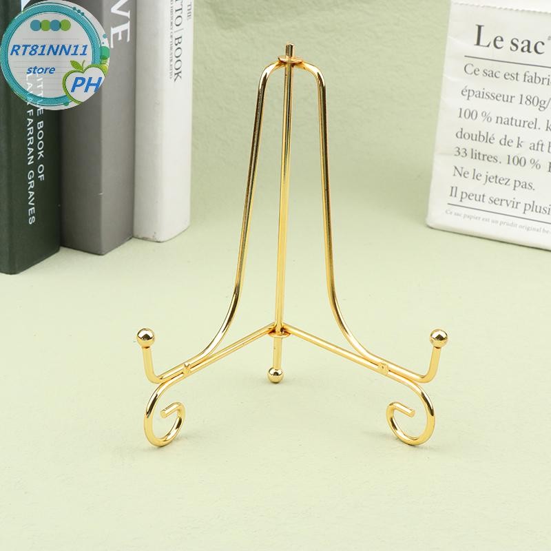rt81nn11 Gold Iron Display Stand Craft Book Holder Photo Pedestal Bowl ...