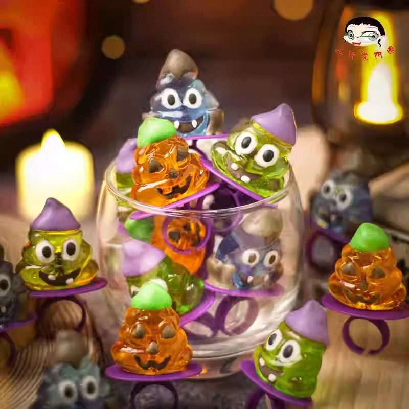 Halloween Funny Poop Ring Hard Candy Tricky Lollipop Realistic Mixed ...