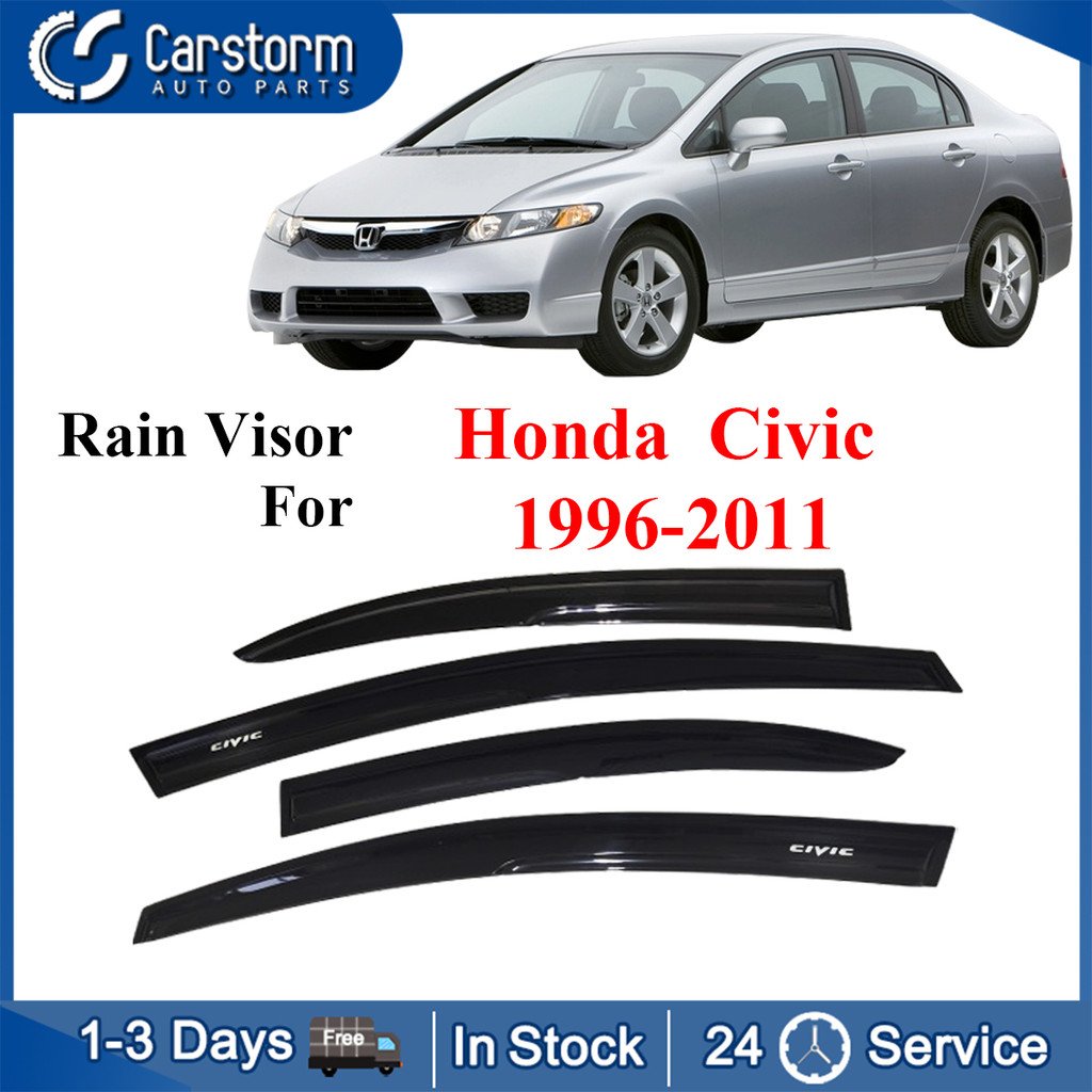 Carstorm Rain Visor For Honda Civic 1996-2011 Door Visor Rain Guard ...