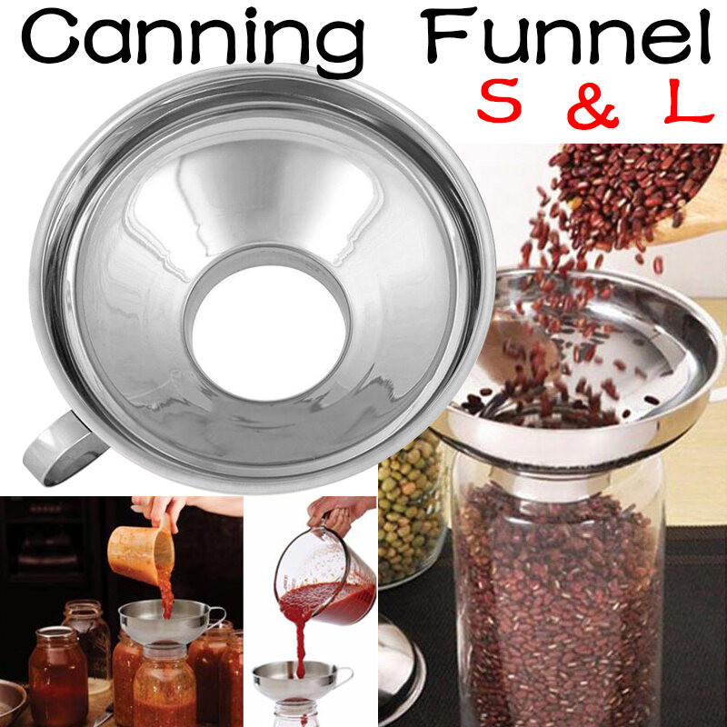 Canning Funnel Stainless Steel Wide Mouth Canning Funnel Hopper Filter ...