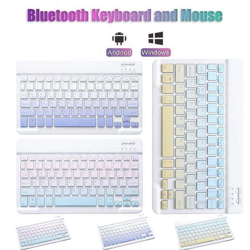 New Gradient Color 10 Inch Wireless Bluetooth Keyboard Mouse for Laptop ...