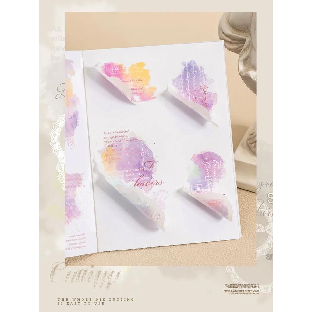 JIANWU A Watercolor Album Series Vintage Smudge Label Landscaping ...