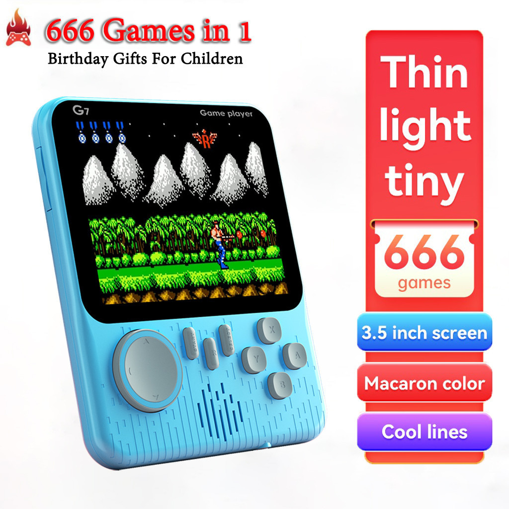 G7 Game Console 666 in 1 Mini Retro Portable Gameboy 3.5 HD Screen Kids ...
