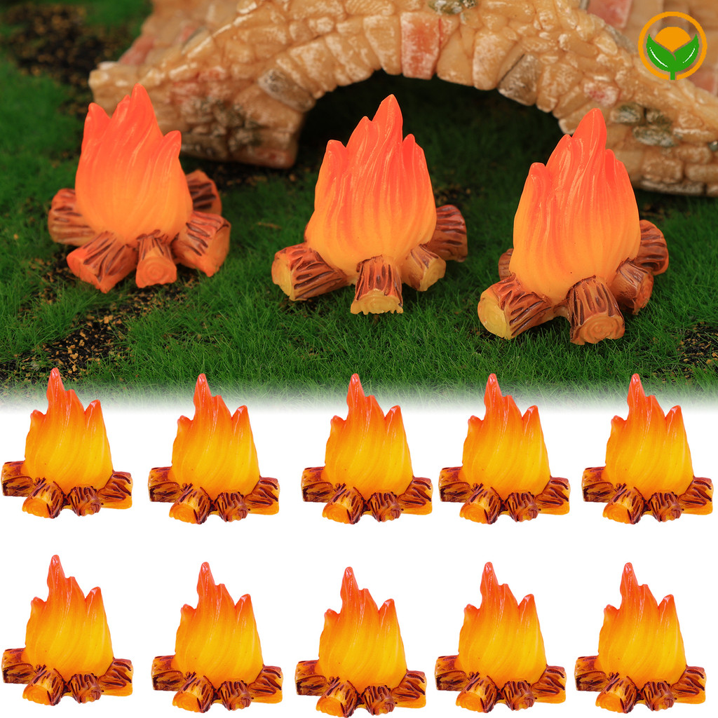 Miniatures Fire Bonfire Ornaments Resin Fake Flame Campfire Pretend ...