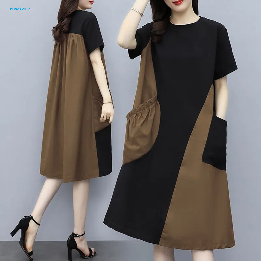 Bu Pocket Dress Comfortable Lightweight Dress Stylish Women's Midi ...