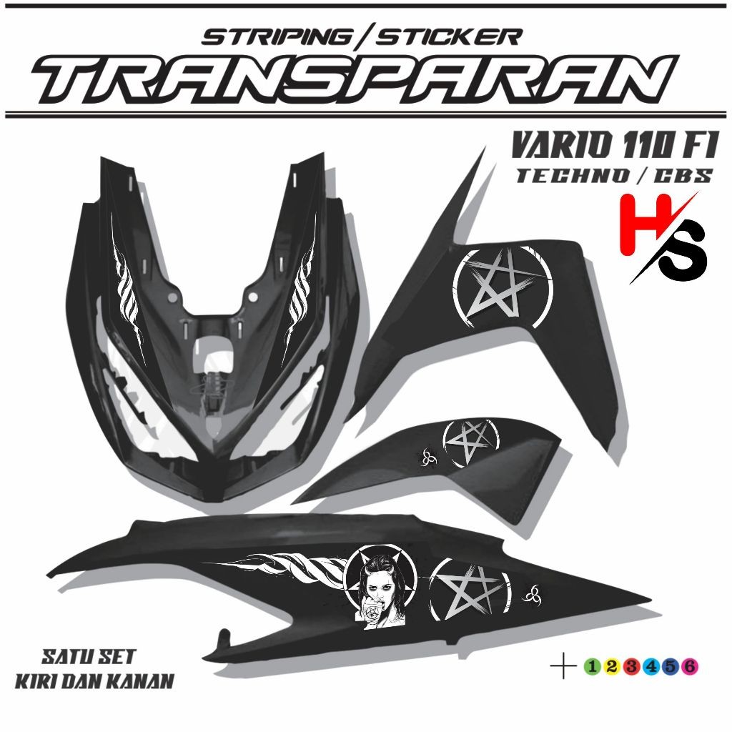 VARIATIONS / STRIPING STICKER TRANSPARENT UV MOTORCYCLE VARIO TECHNO ...