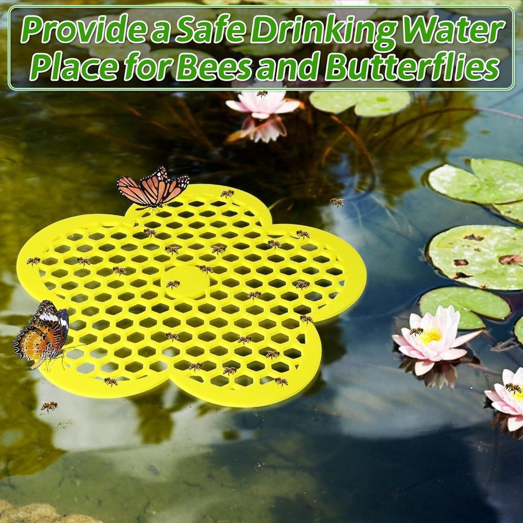 Bee Watering Station Bee Waterer Flower Shaped Floating Island Garden ...