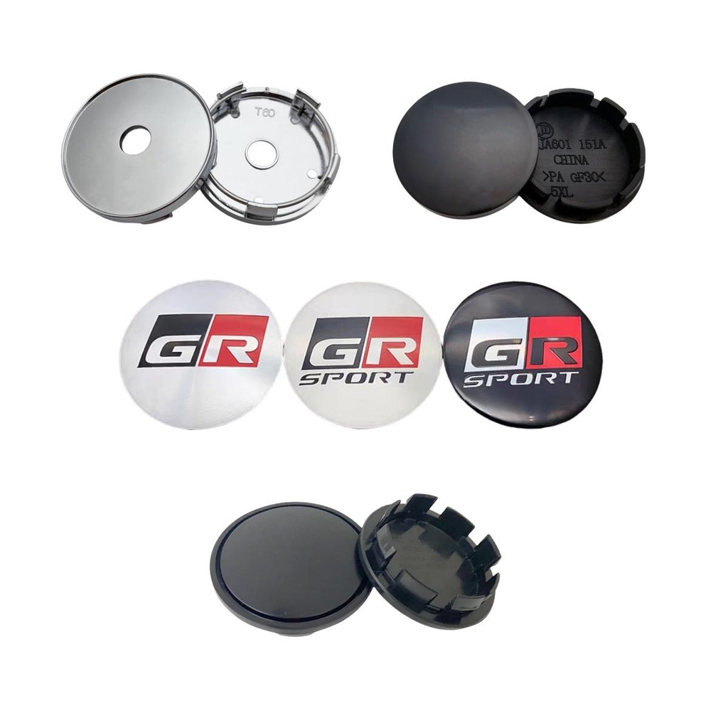 4pcs 3D 56mm 60mm 65mm GR Sport logo Car Stickers Car Wheel Center Cap ...