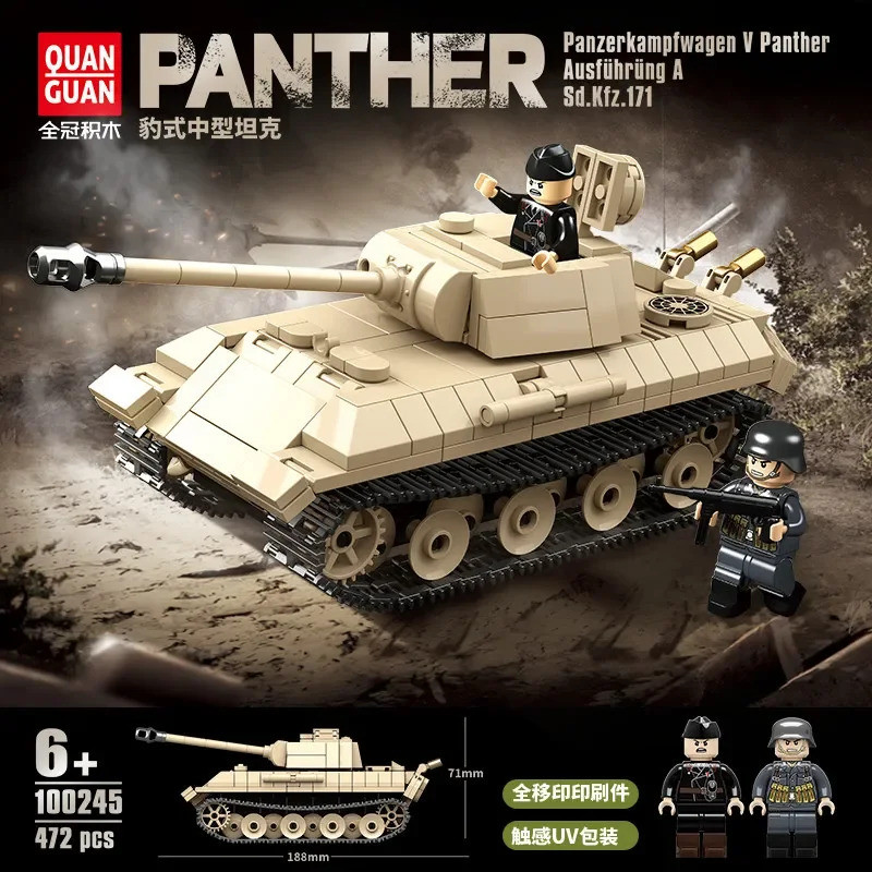 Military World War German Tiger I Heavy Tank Building Blocks WW2 ...