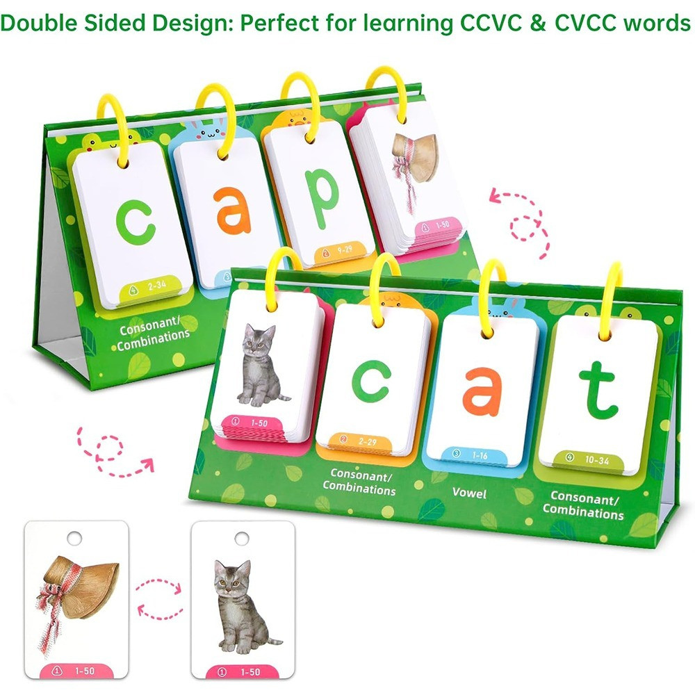 English Cvc Kids Learning Alphabet Card Words Spelling Flash 129Pcs ...