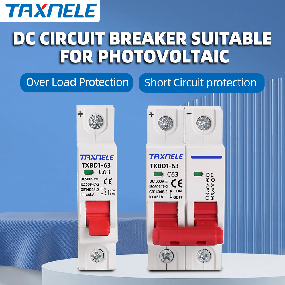 DC 500V 1P 2P Solar Circuit Breaker Overload Protection 32A 40A 50A 63A ...