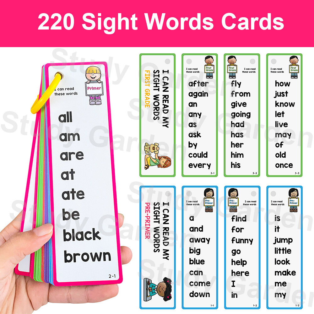 GG+Montessori 220 Sight Words Flashcards High Frequency Words ...