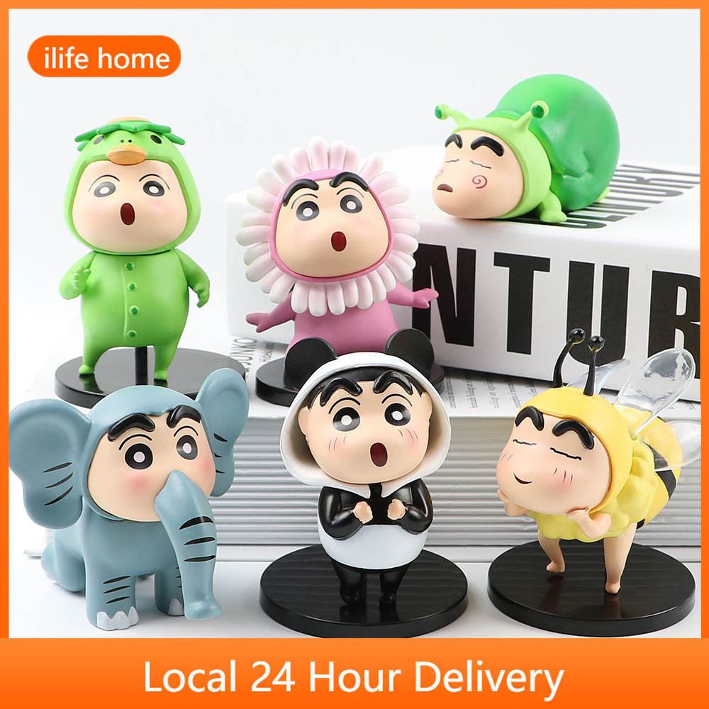 Shipping from Manila 6Pcs/Set Zoo Crayon Shin-chan 8cm Elephant Action ...