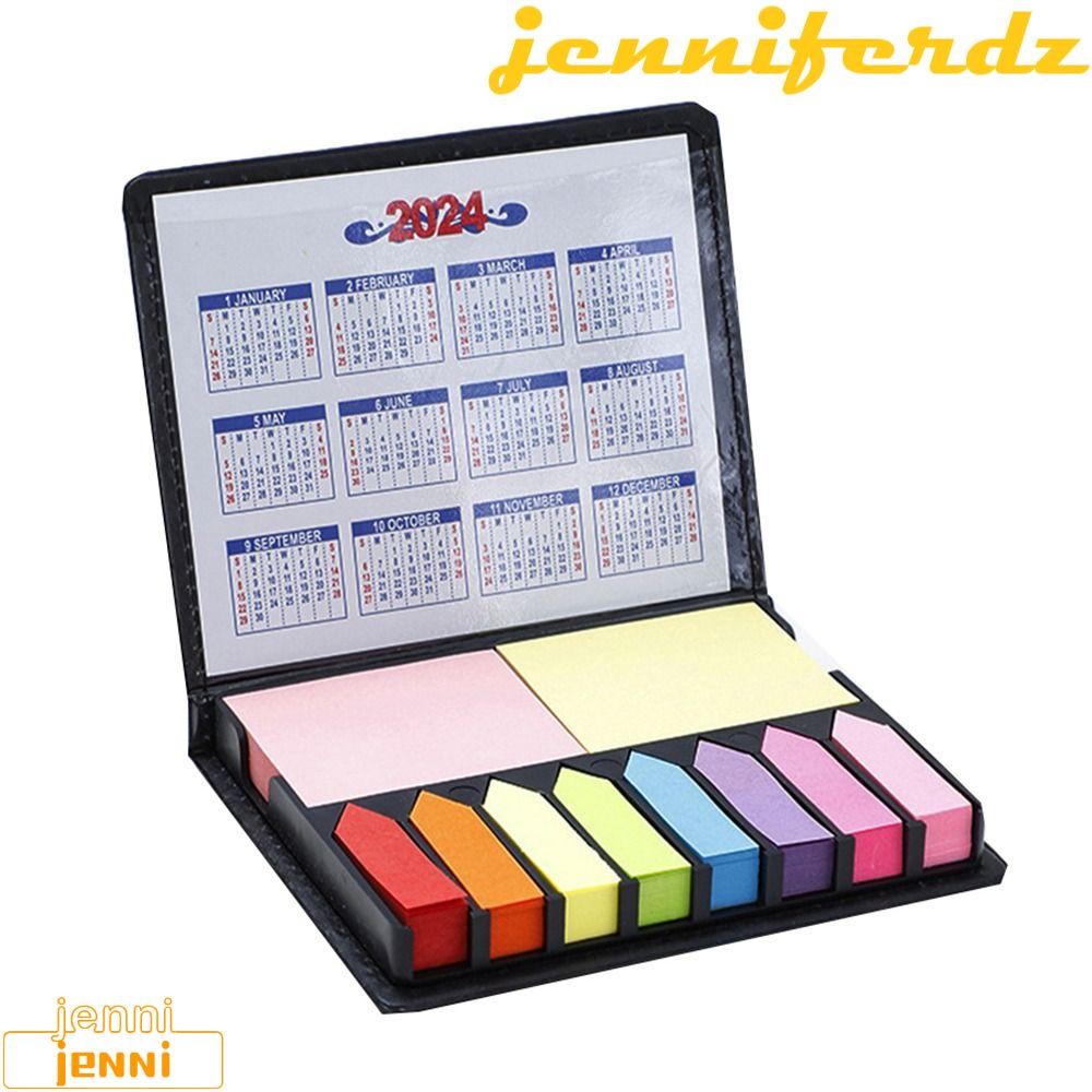JENNIFERDZ Multicolor Sticky Note Set, With Leather Packing Box Daily Schedule 2024 Calendar ...