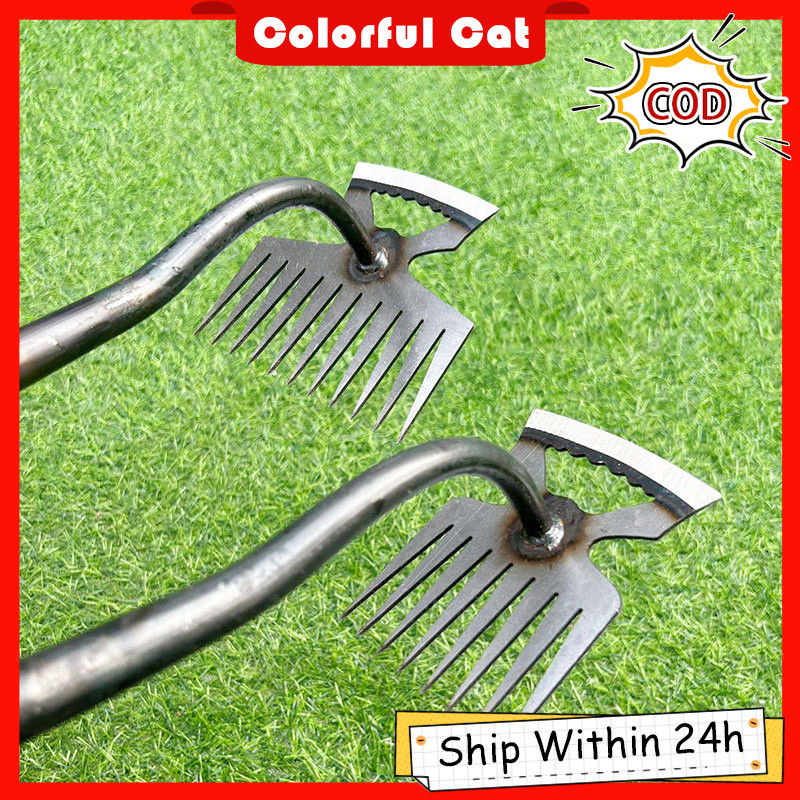 40CM Weeding Steel Rake 11 Teeth Weeding Uprooting Tool Large ...