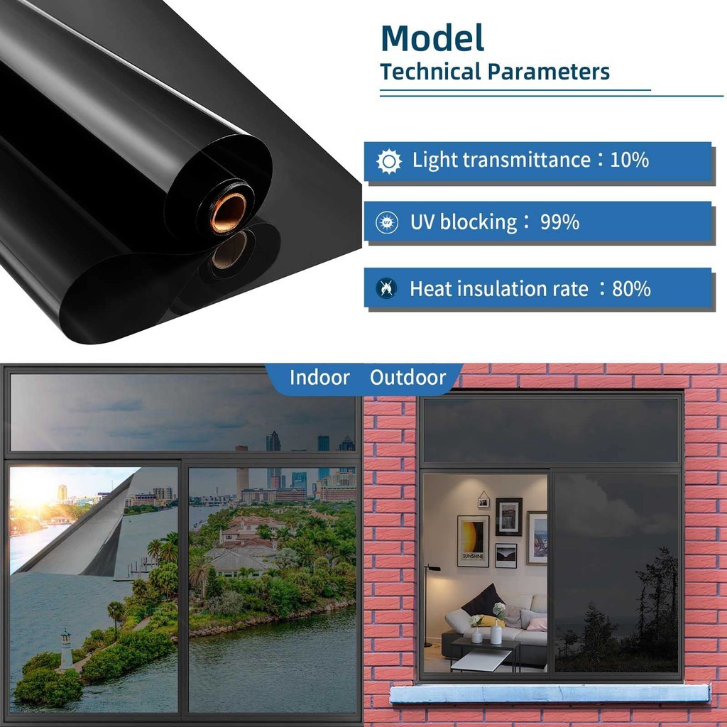 Privacy Window Film – Anti-UV 100% Light Blocking One-Way Mirror Tint ...