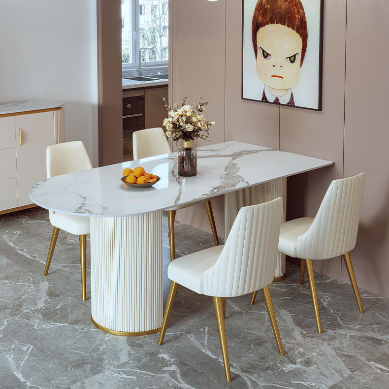 Nordic Stone Plate Dining Table Wall Home Small Apartment Marble Dining ...