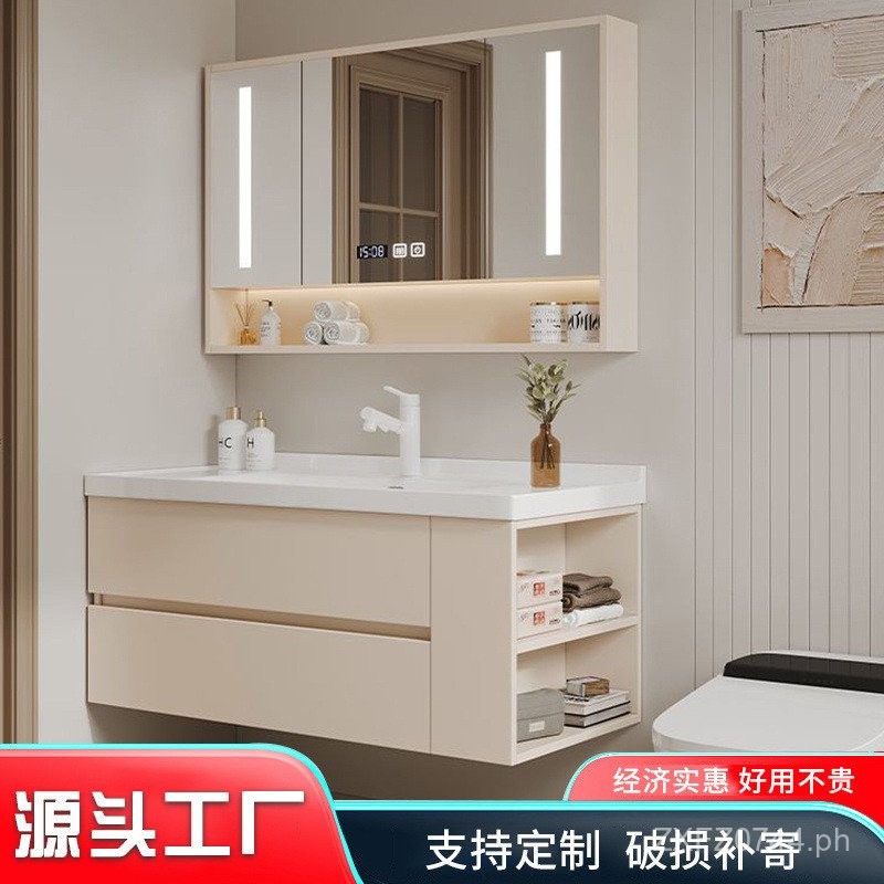 Combination Toilet Wash Basin Side Cabinet Integrated Bathroom Solid ...