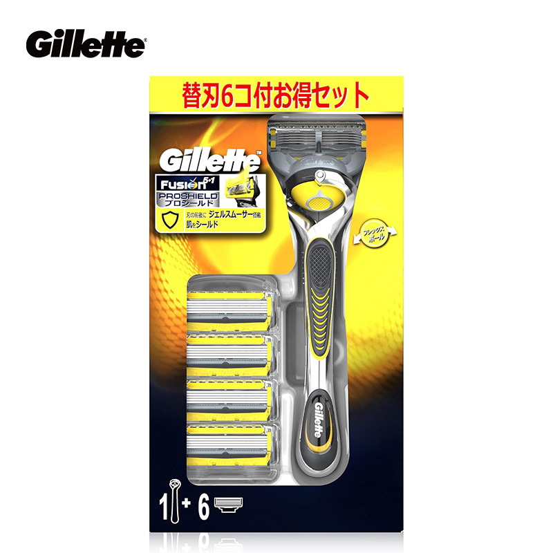 Gillette Fusion 5+1 ProShield Razor 1 Handle 6 Razor Heads Efficient ...