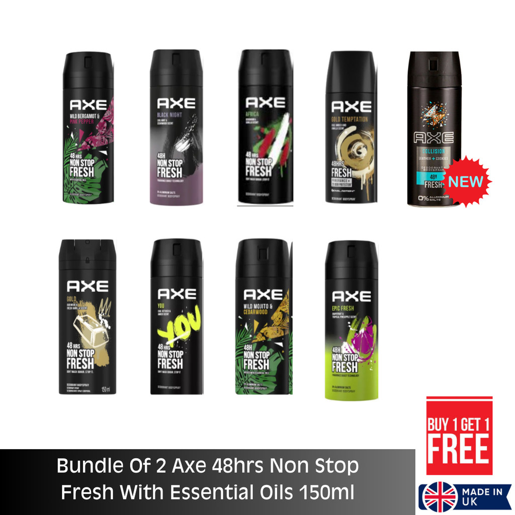Bundle Of 2 Axe 48hrs Non Stop Fresh With Essential Oils 150ml [150ml*2 ...