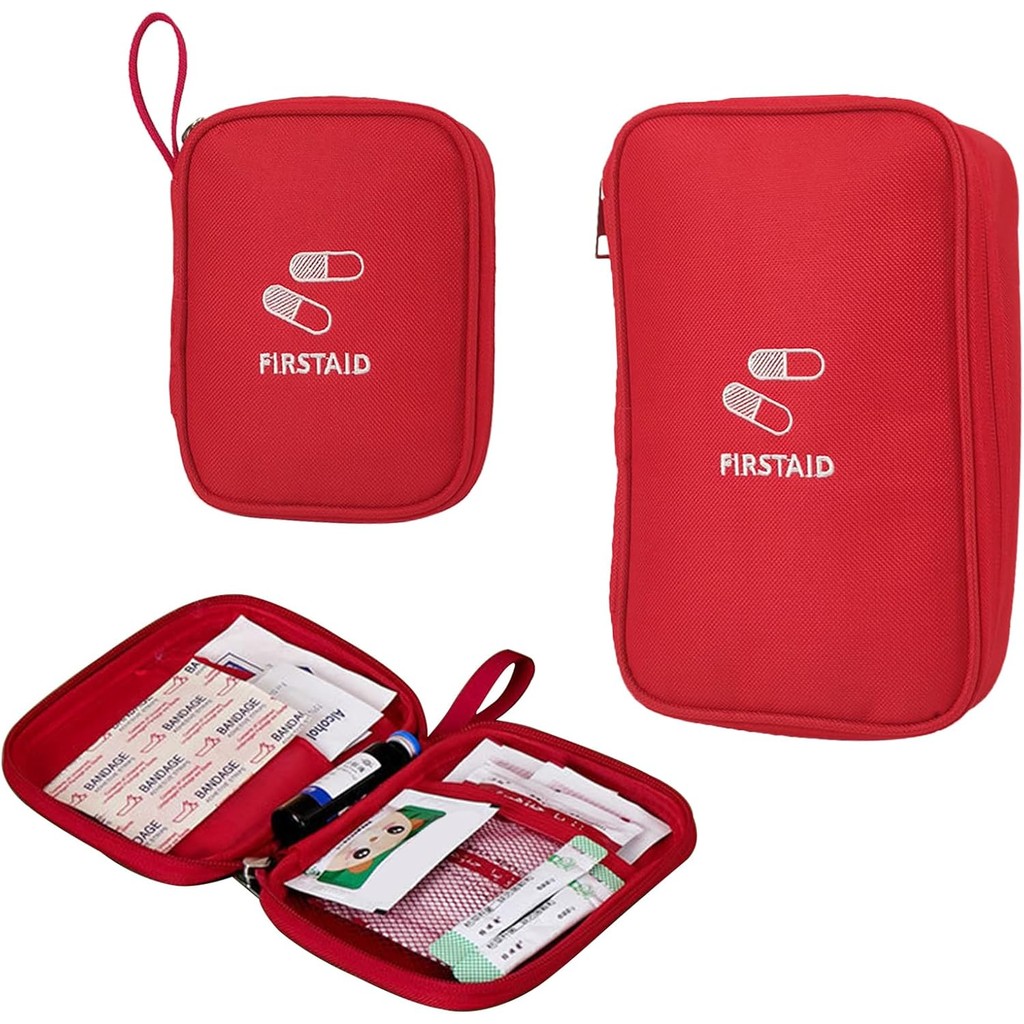 First Aid Bag Empty Small, Mini First Aid Kit Pouch Red Travel Medicine ...