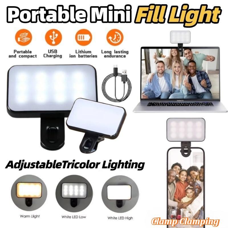 Portable Mini Fill Light With Clip Rechargeable 3 Modes Adjustable ...