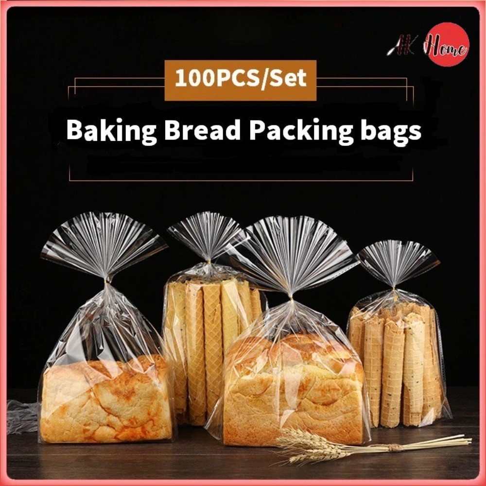 100Pcs Toast Bread Packaging Bags Bread Plastic Bag Brownies Doughnut ...