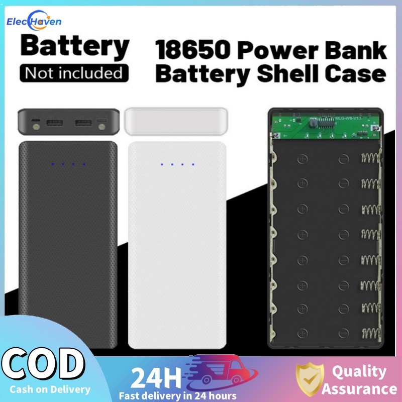 3/8*18650 Power Bank Battery Shell Case USB Type-C Mobile Phone Charger ...